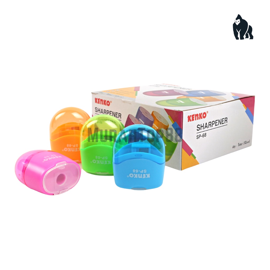 Jual Serutan Tabung Kenko SP-68 1 Lubang Dengan Tutup / Rautan Pensil Kecil + Wadah Tempat ...