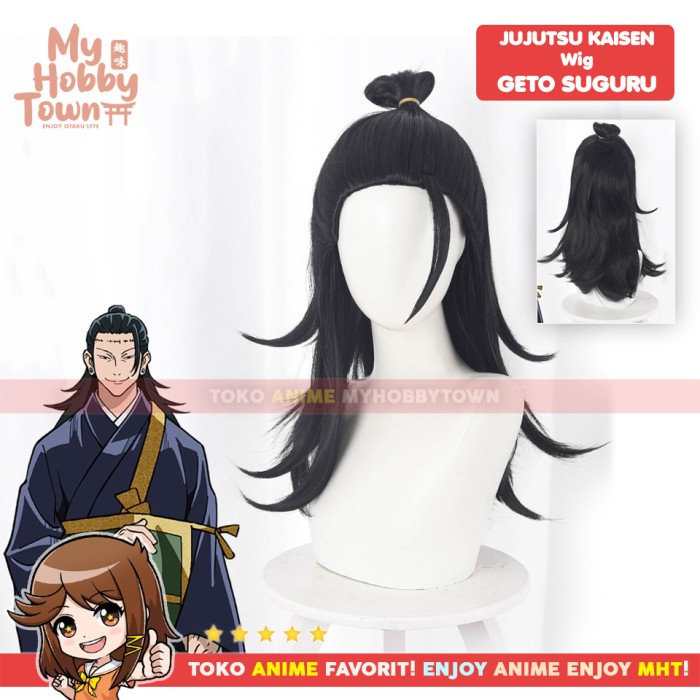 Jual Wig Cosplay Anime Jujutsu Kaisen : Geto Suguru Rambut Palsu ...