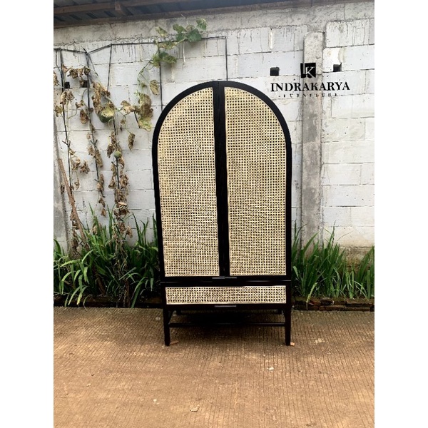 Jual Indrakarya - Lemari Pakaian Rotan/Wardrobe Rotan Kayu Jati Solid ...