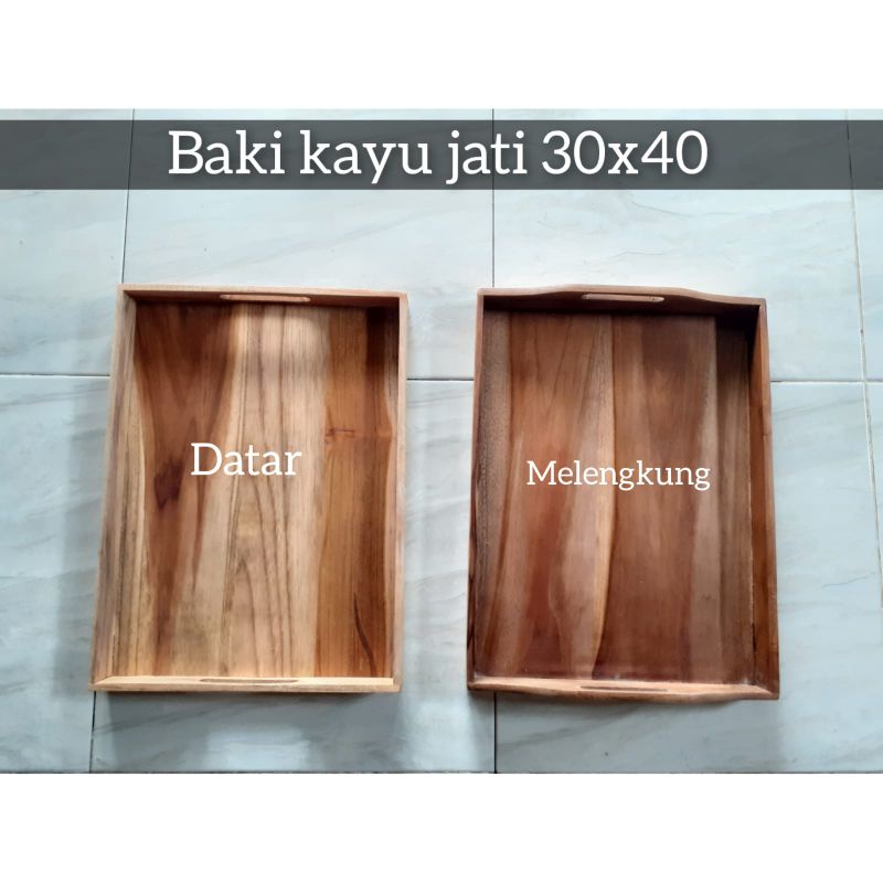 Jual Baki Kayu Jati/Nampan Kayu Jati Jumbo 30x40x4cm | Shopee Indonesia