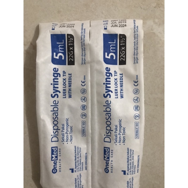 Jual spuit 5cc syringe 5ml disposable onemed | Shopee Indonesia