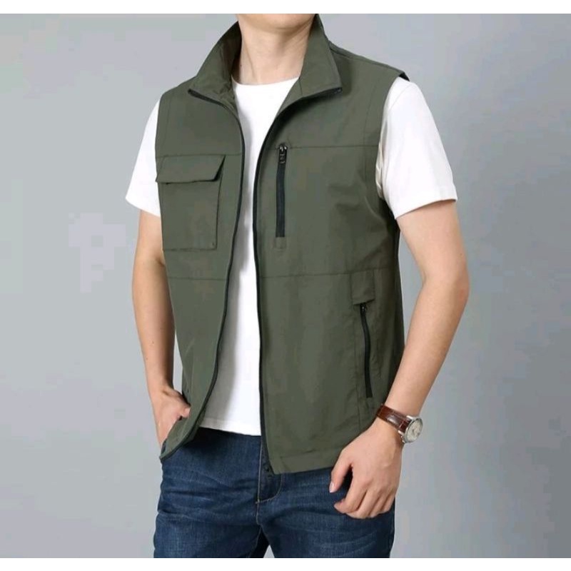 Jual ROMPI PRIA BIG SIZE/VEST PRIA /ROMPI LAPANGAN/TAHAN ANGIN ANTI AIR ...