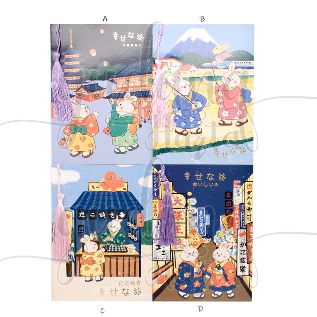 Jual Kartu Ucapan Rabbit Japan Festival Kartu Multifungsi Motif Kucing ...