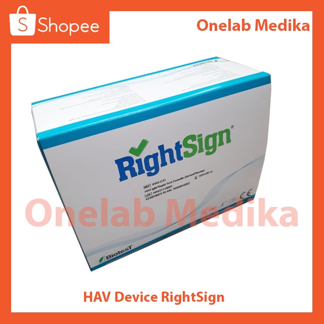 Jual HAV IgM Rapid Test Card Serum/Plasma RightSign HAV IgM Rapid Test ...