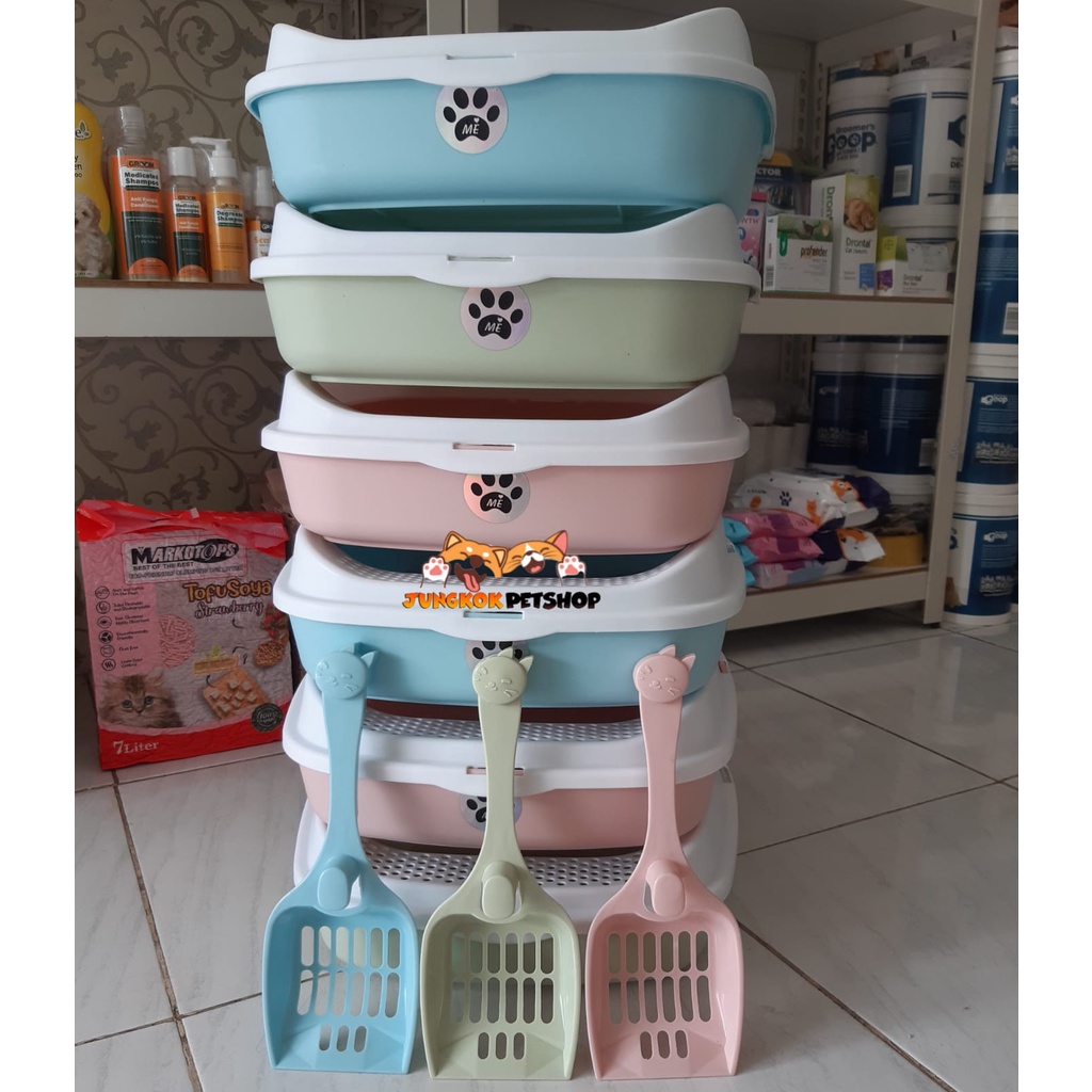 Jual Bak Pasir Kucing Free Scoop - Cat Litter Box Kucing - Wadah ...