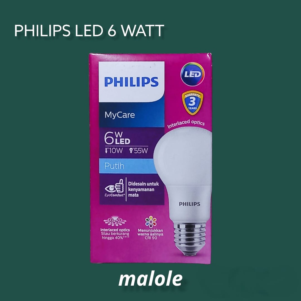 Jual Lampu Led Philips My care 6 Watt / Bohlam Led 6 Watt Philips My Care / Lampu Philips Led 6 ...