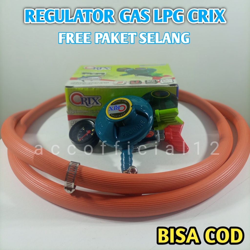 Jual PROMO!!! CRIX Regulator Kompor Gas LPG OLP-6C-GB / Paket Selang ...