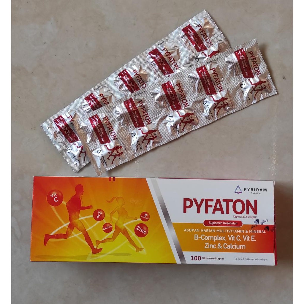 Jual Pyfaton Suplemen Multivitamin dan Zinc - 10 Kaplet / 1 STRIP ...