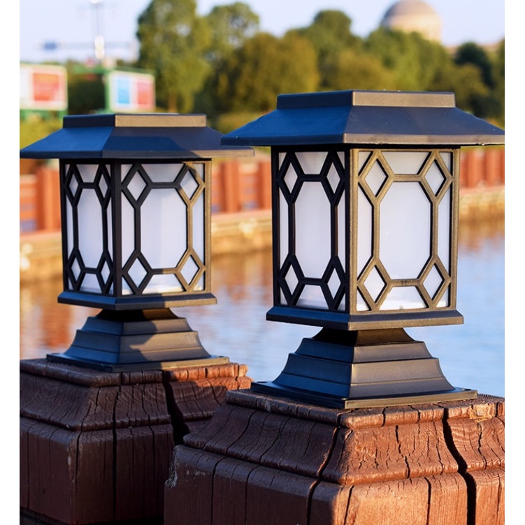 Jual Lampu Solar Pagar Taman 5 LED Model Minimalis Besar / Lampu Tenaga ...