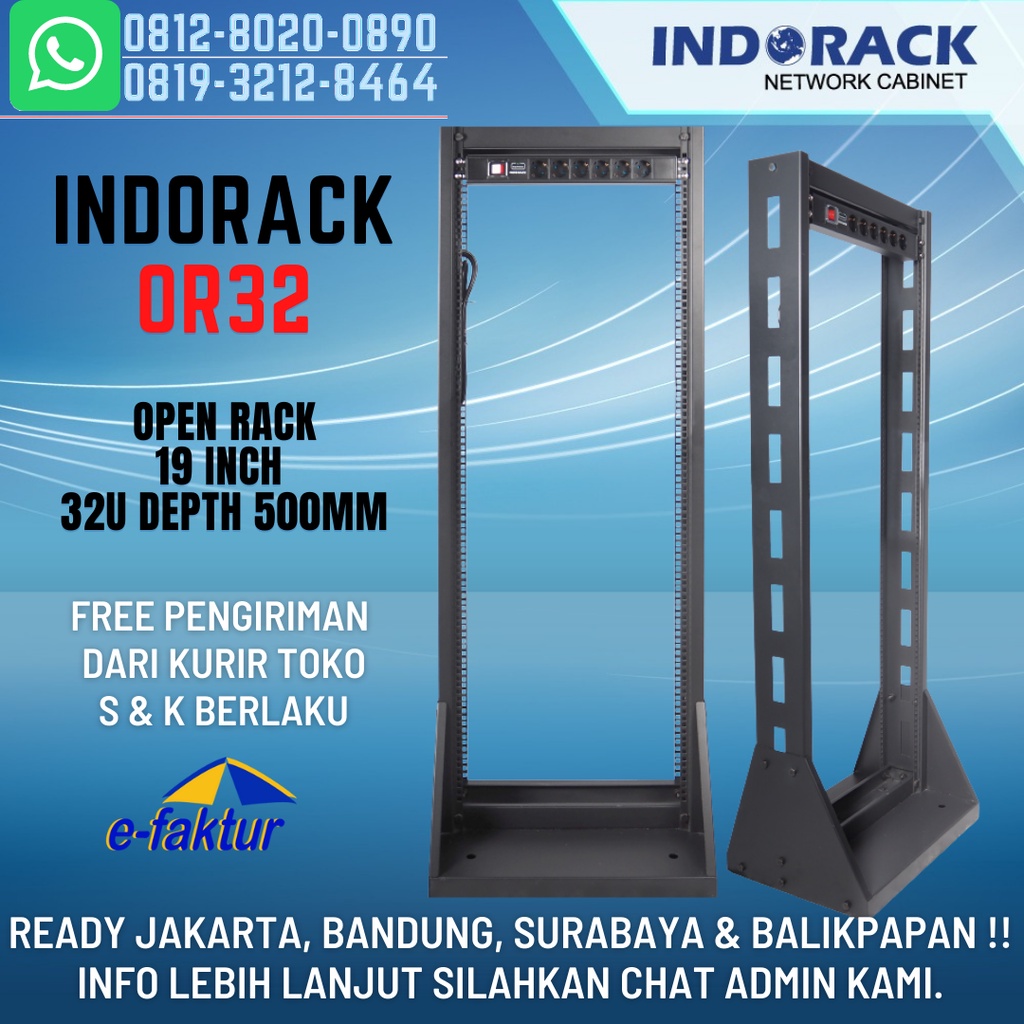 Jual Indorack Open Rack 32U Rack Server 19" OR32 Rak Server 19 ...
