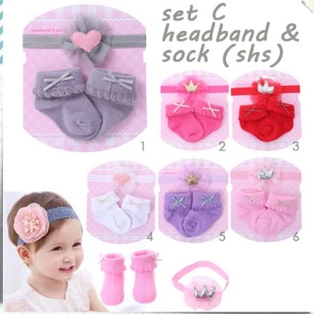 Jual paket set headband bandana pita dan sock bayi | Shopee Indonesia