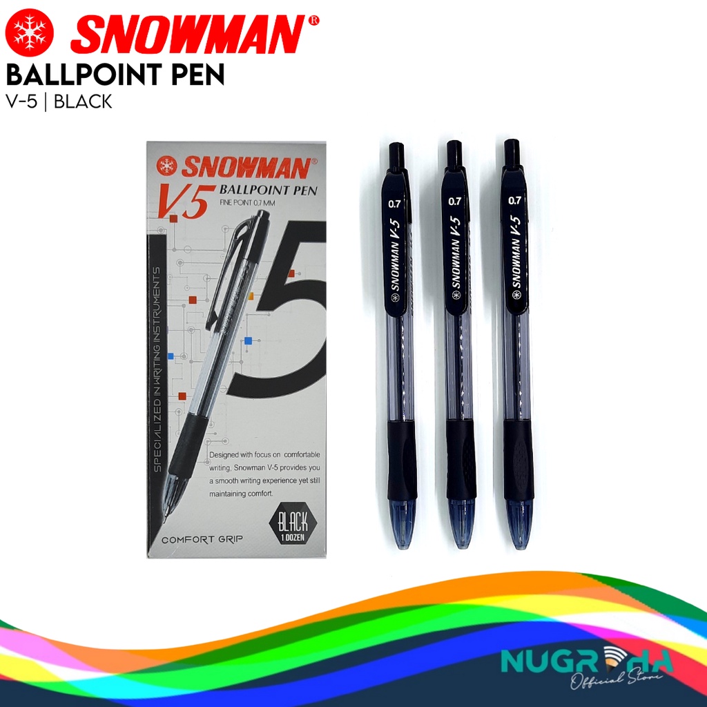 Jual Pulpen / Ballpoint / Pen / Bolpen Fine Point Snowman V-5 Harga 1 ...