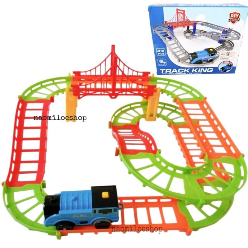 Jual 24pcs TRACK king mainan rel kereta api train du du DIY TRACK KERETA | Shopee Indonesia