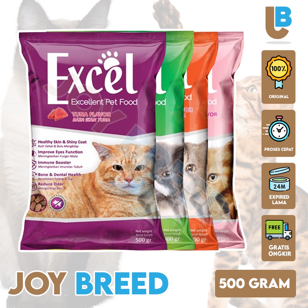 Jual MAKANAN KUCING KERING EXCEL 500 GRAM DRY FOOD KUCING MURAH NO PORK ...