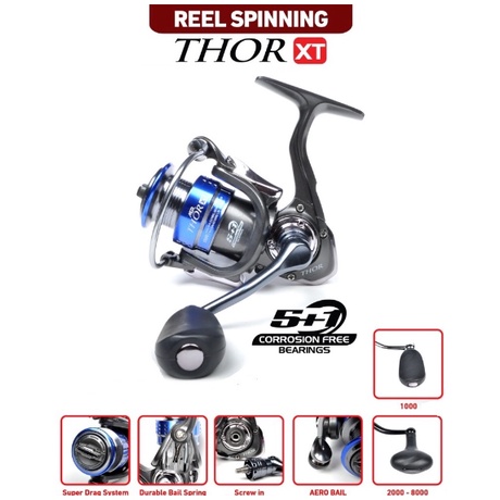 Jual Reel Maguro THOR XT | 1000 2000 3000 4000 5000 6000 8000 | 5+1BB | Power Handle | Spinning ...