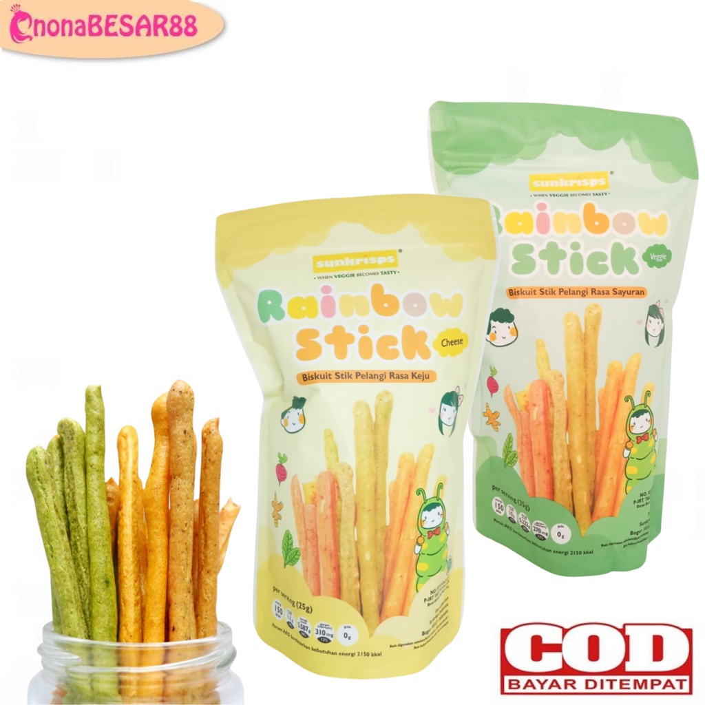 Jual Sunkrisps Rainbow Stick / Biskuit Stick Pelangi / Cemilan Anak ...