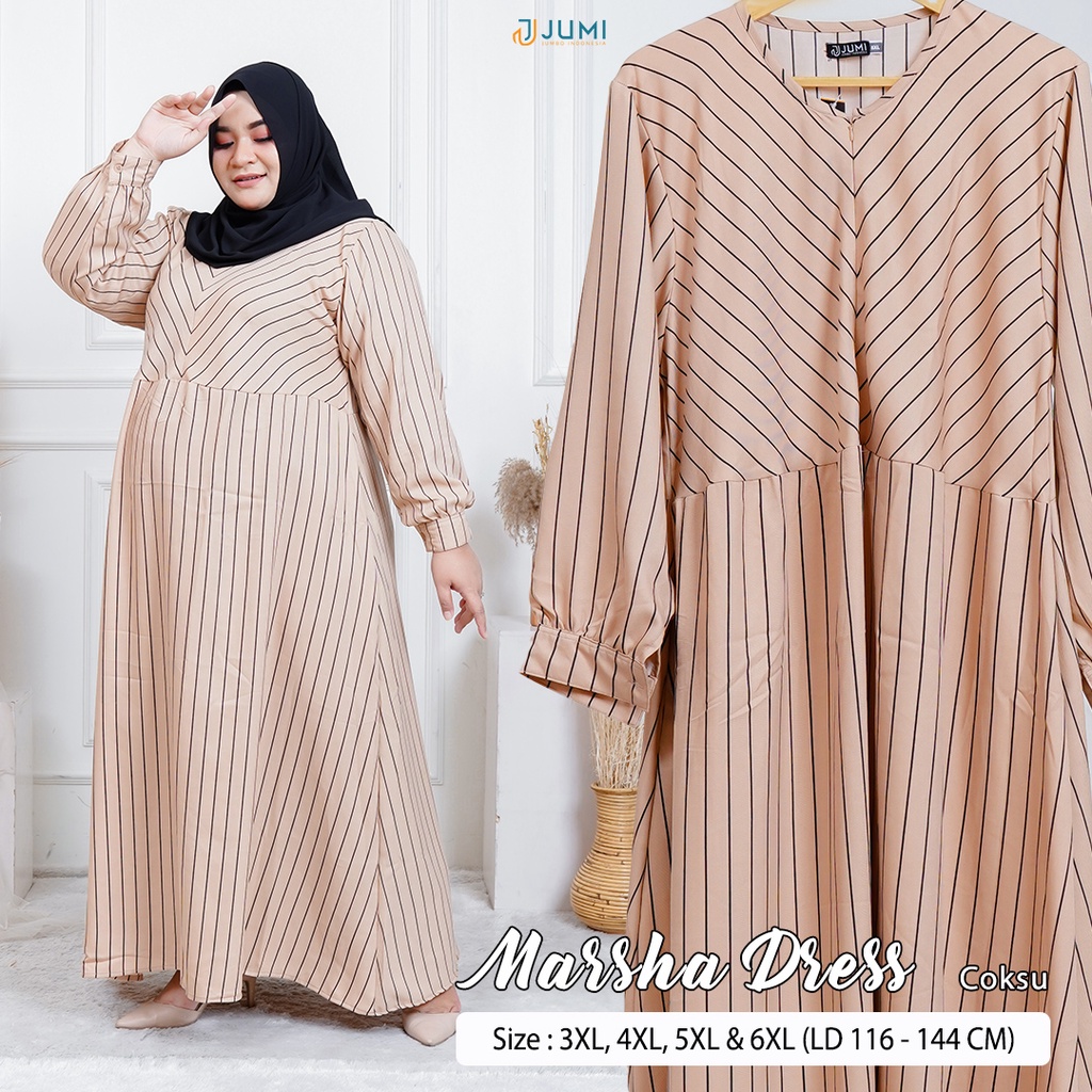 Jual Gamis Jumbo Motif Salur / Garis LD 116, 124, 134, 144cm | XXL-XXXXXL | Marsha Dress ...