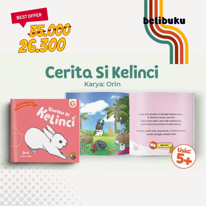 Jual Cerita Si kelinci Soft seri mengenal hewan GIP buku cerita anak Cover | Shopee Indonesia