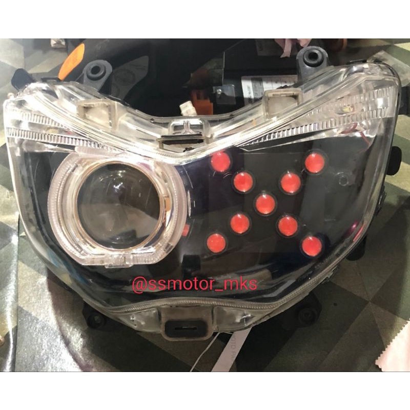 Jual HEADLAMP / LAMPU DEPAN YAMAHA NMAX OLD / LAMA CUSTOM PROJIE PROJECTOR BILED WST | Shopee ...