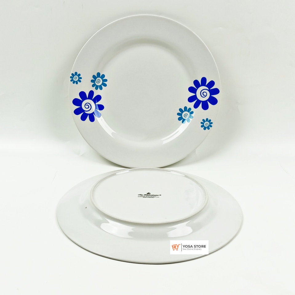 Jual Piring Saji Keramik 9 inch Motif Bunga Warna Biru - 1 Pcs | Shopee ...
