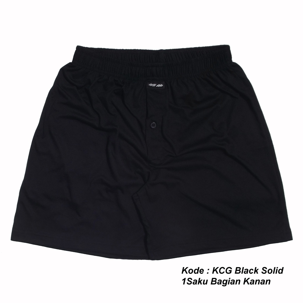 Jual CELANA PENDEK BOXER PRIA WANITA KATUN POLOS RIFAM MODEL KANCING ...