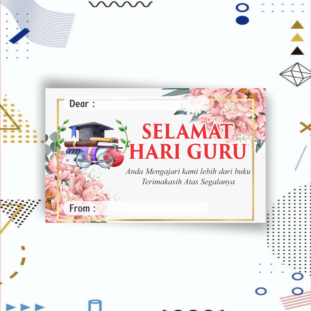 Jual KARTU UCAPAN SELAMAT HARI GURU/TEACHER DAY/HAPPY TEACHER DAY KERTAS art carton 260 ( tebal ...