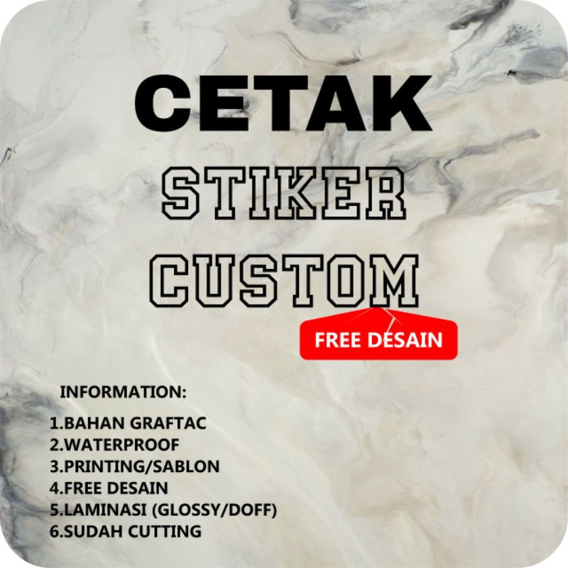 Jual Cetak Stiker Brand cutting persegi atau kotak Custom Media Promosi ...