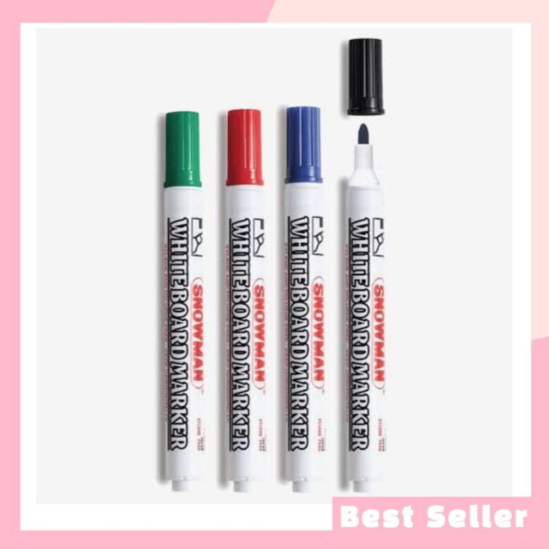 Jual Spidol Whiteboard Marker Snowman ABG-12 1 Pack Isi 12 Pcs | Shopee ...