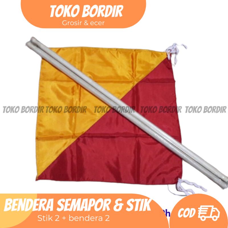 Jual bendera semapor dan stik / 2 pasang / stik 2 / bendera 2 | Shopee ...