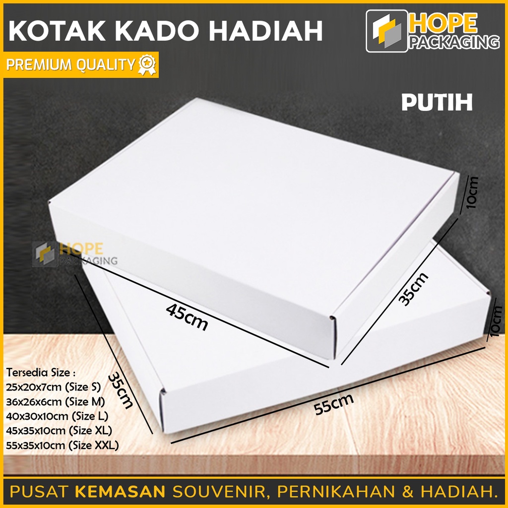 Jual Kotak Kado Hadiah Putih Polos / Dus Polos / Kardus Hampers / Box ...