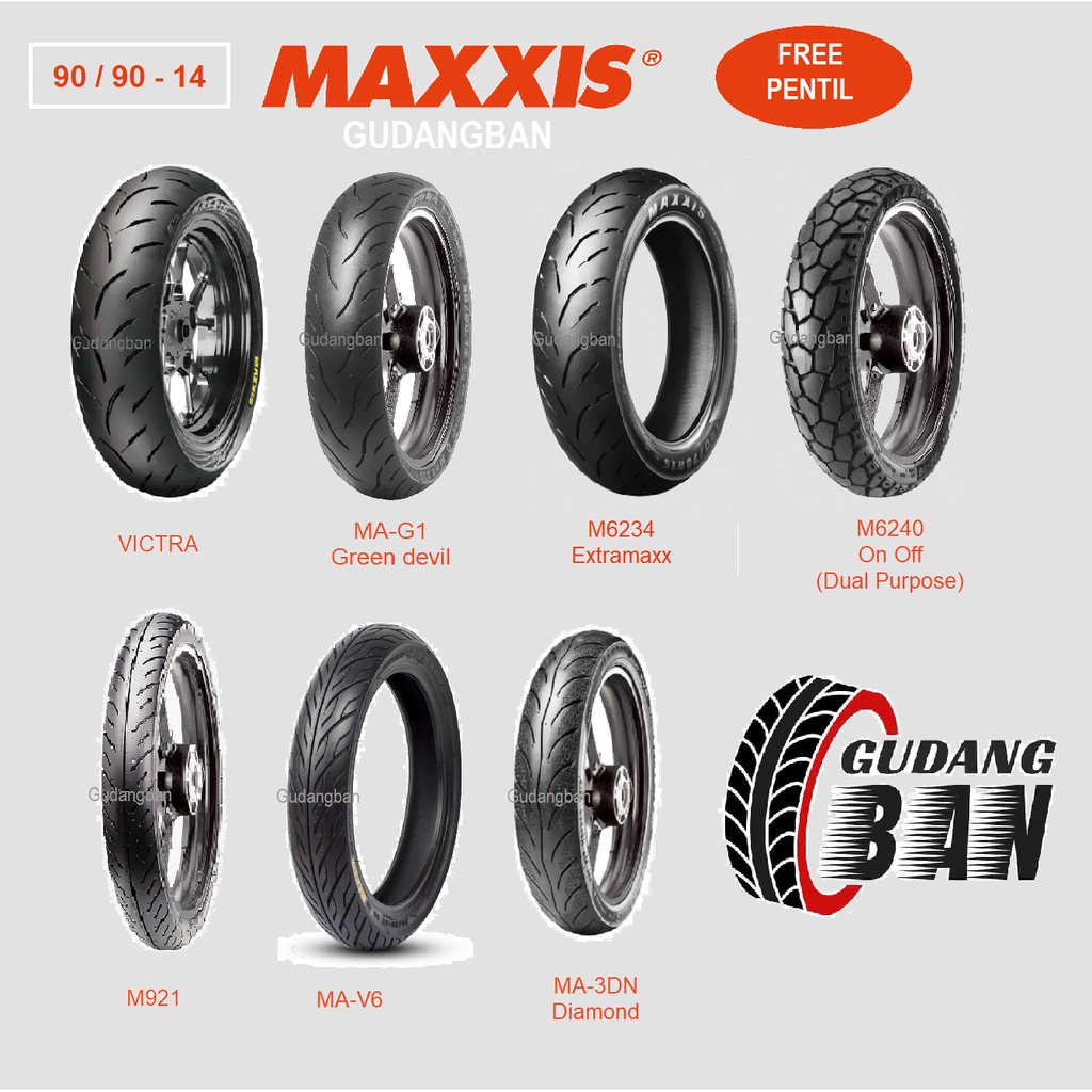 Jual Maxxis 90 / 90 - 14 Ban TUBELESS Diamond MA3DN M921 MA V6 Victra ...