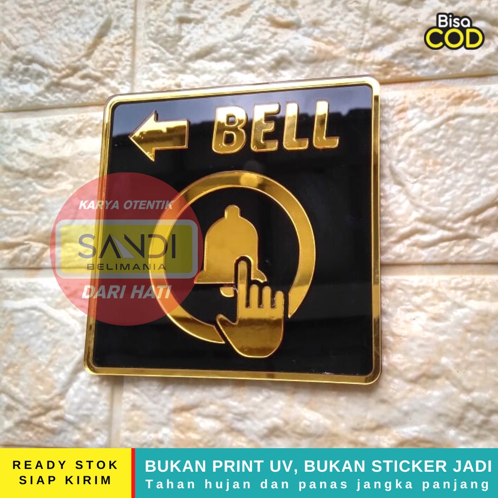 Jual Sign Akrilik Pintu Tempel - BELL EMAS - Signage Cafe / Rumah ...