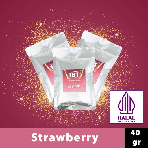Jual Bahan Minuman Bubuk Rasa Strawberry. Stroberi Instant IBT Drink ...