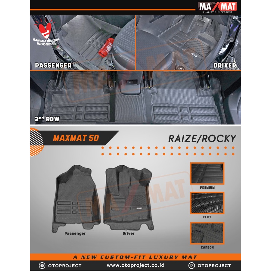Jual KARPET MAXMAT 5D RAIZE TYPE ELITE MERK OTOPROJECT | Shopee Indonesia