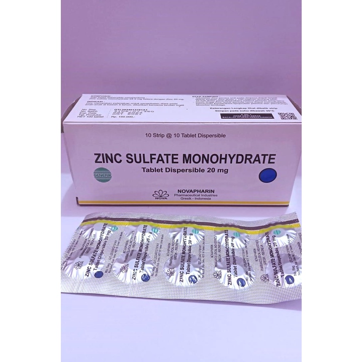 Jual Zinc Sulfate Novapharin 20mg Disp Tablet (per Strip) | Shopee ...