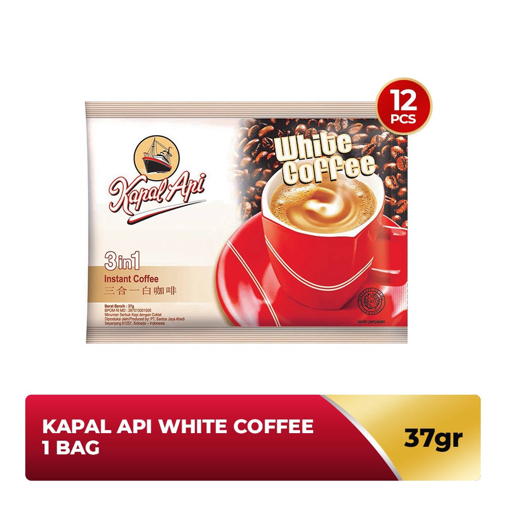 Jual KAPAL API White Coffee 1 Pack (12 x 37 gr) | Shopee Indonesia