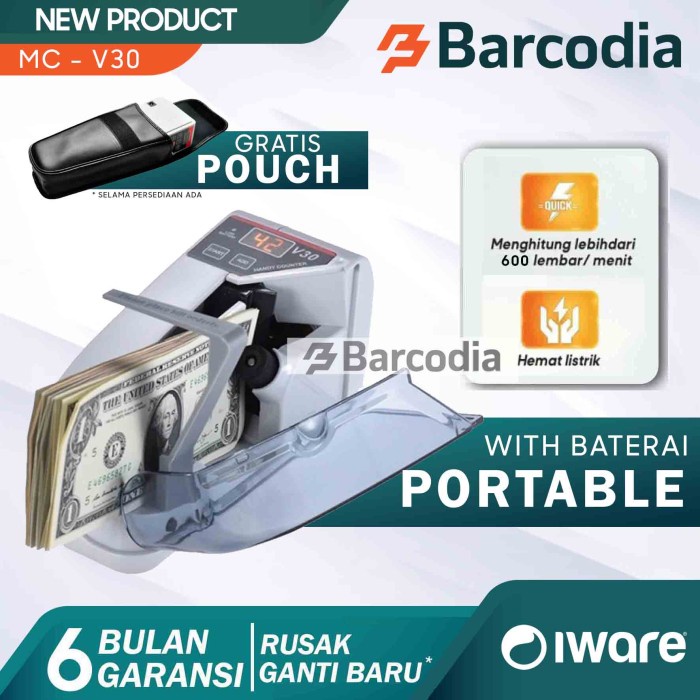 Jual Mesin Hitung Alat Hitung Uang Bill Money Counter Portable Mini V30 ...