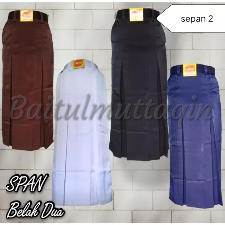 Jual ROK sekolah span belah dua biru smp coklat pramuka putih hitam ...