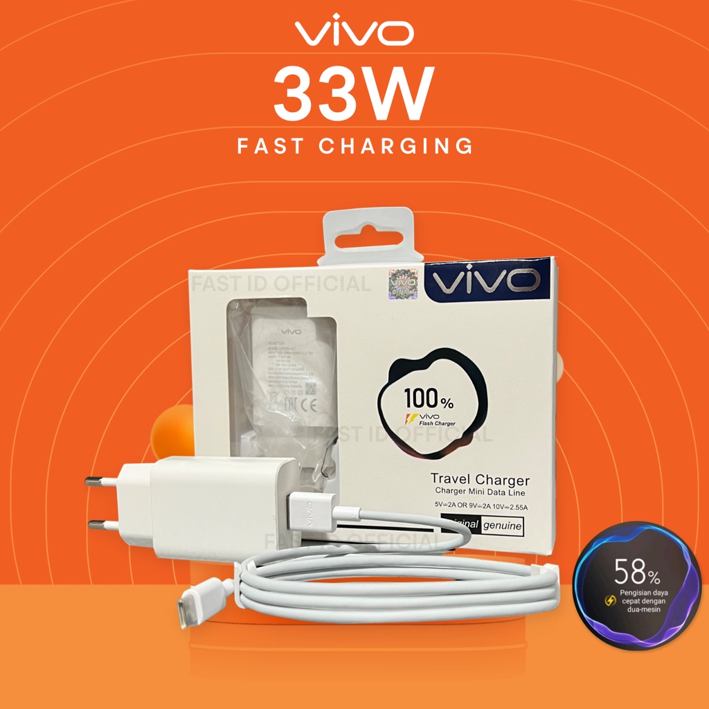 Jual FAST Charger Vivo Original Dual Engine Fast Charging Dua Mesin ...