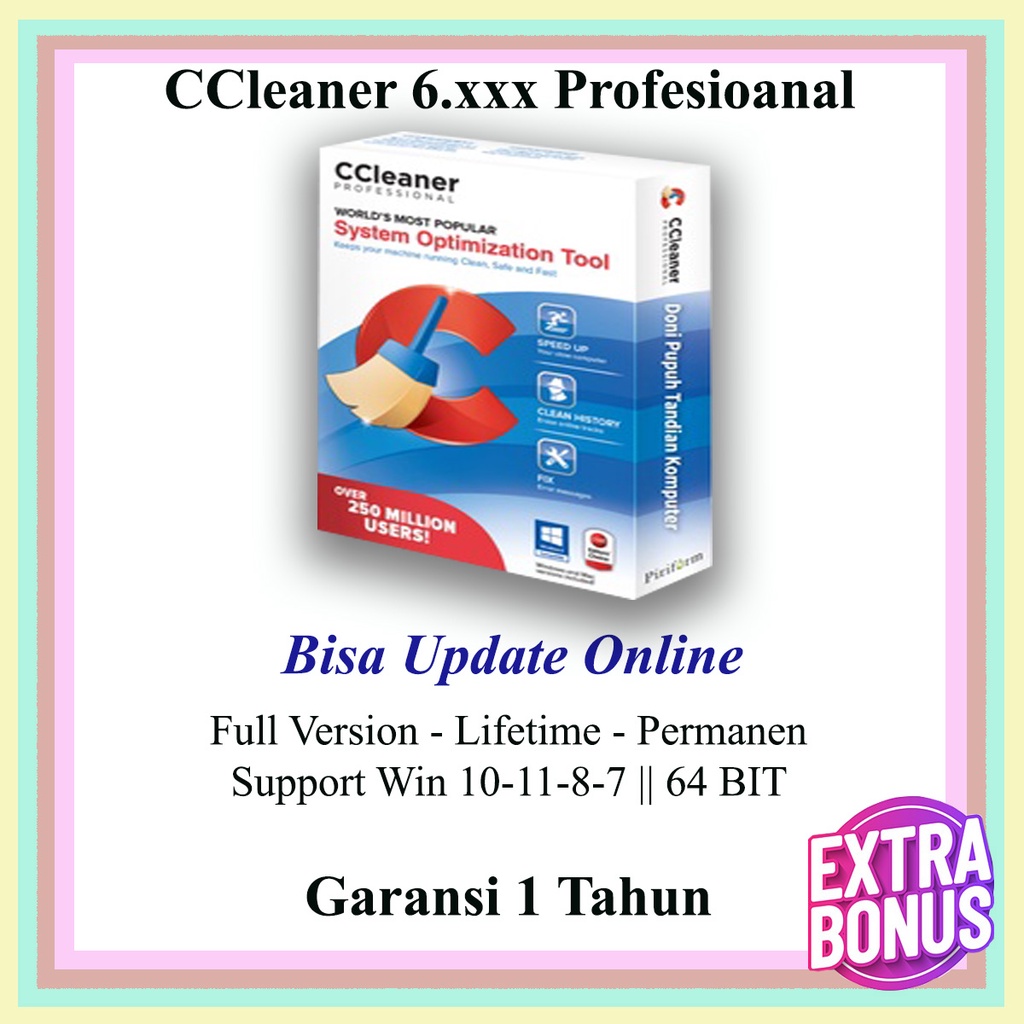 Jual Ccleaner Profesional 6 Xx Bisa Update Online Full Version Lifetime