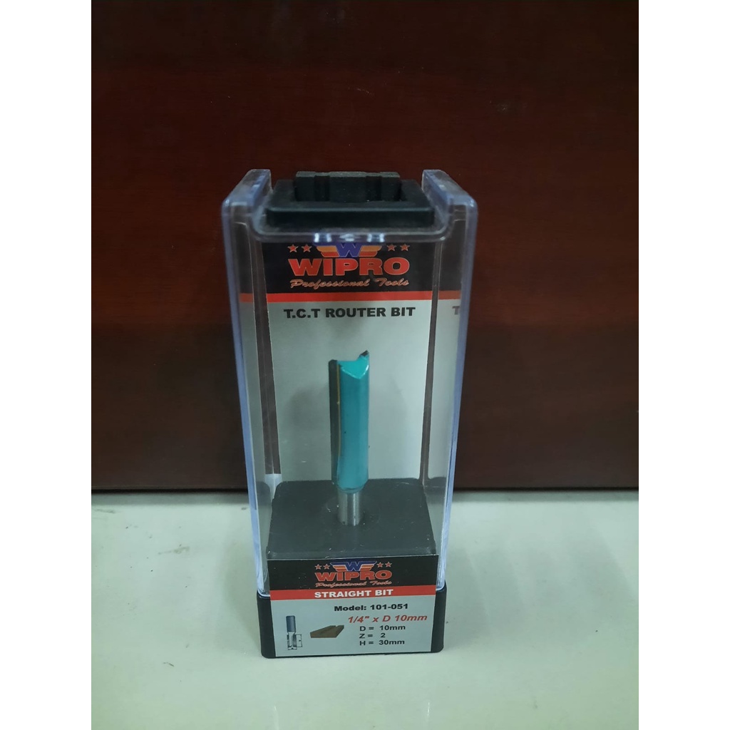 Jual Wipro Mata Router Trimmer Straight Bit 1/4 x 10mm Double Blade ...