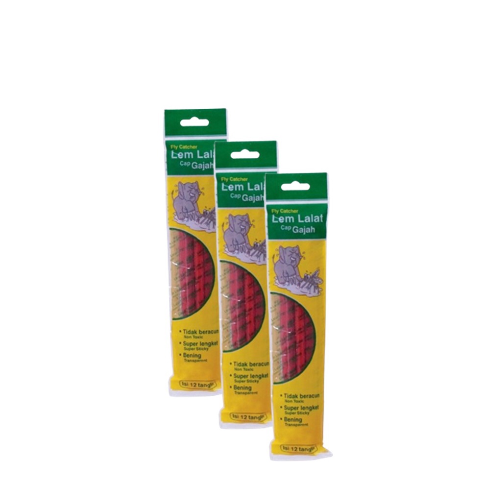 Jual Cap Gajah Lem Lalat Stick 3 x 12 pcs | Shopee Indonesia
