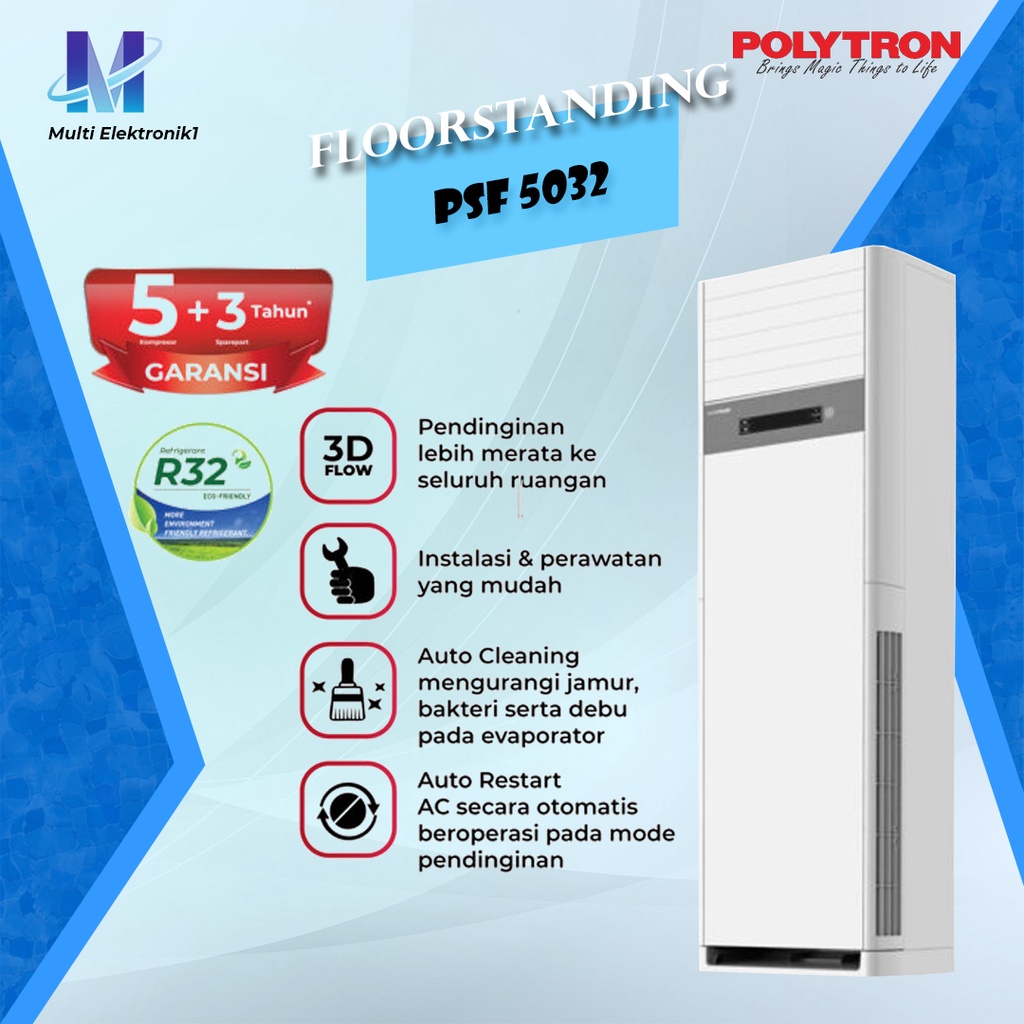 Jual AC Polytron PSF-5032 AC Floor Standing 5 PK Standard Polytron PSF ...