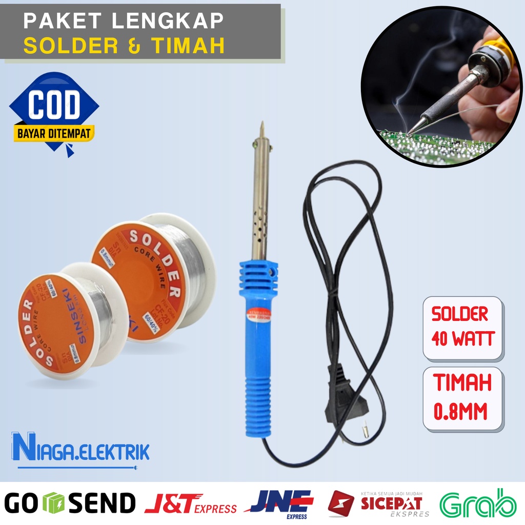 Jual Solder listrik patri 1 set paket komplit lengkap dengan timah daya ...