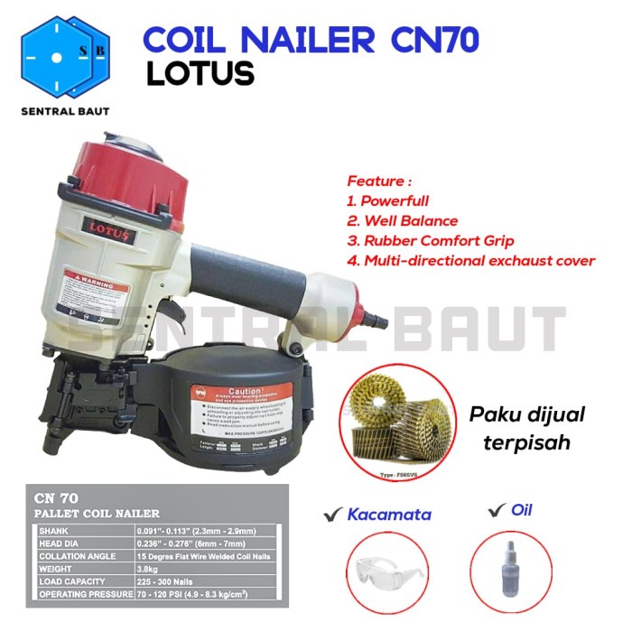 Jual SENTRAL BAUT || Coil Nailer CN70 LOTUS | Shopee Indonesia