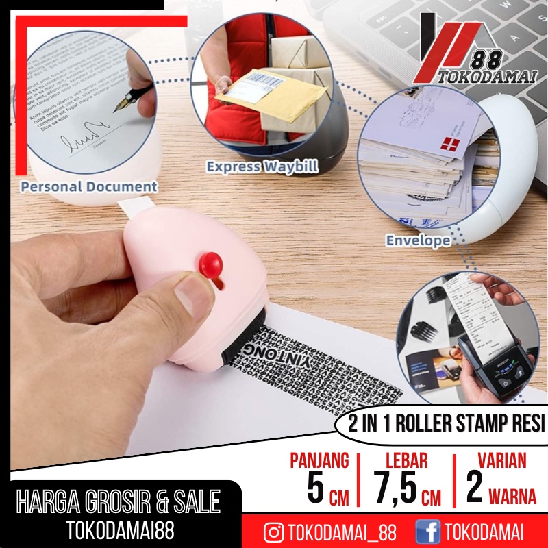Jual Roller stamp 2 in 1 stempel pelindung kode rahasia + Cutter ...
