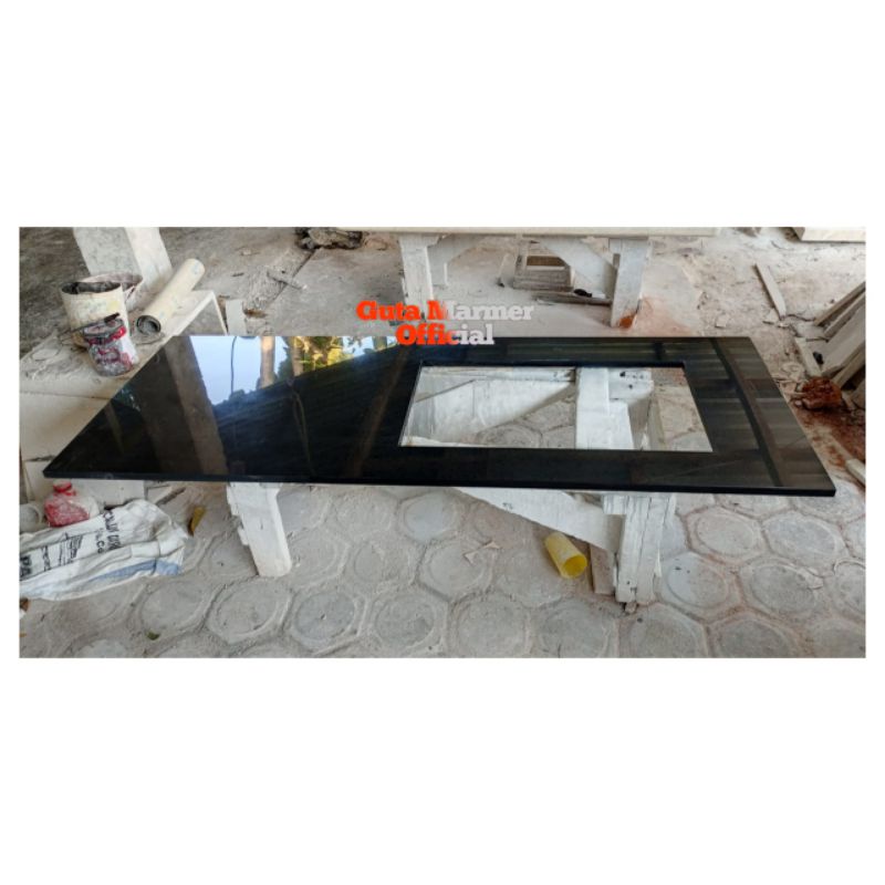 Jual Top Table Kichenset Meja Dapur Batu Granit Hitam + Lubang | Shopee ...
