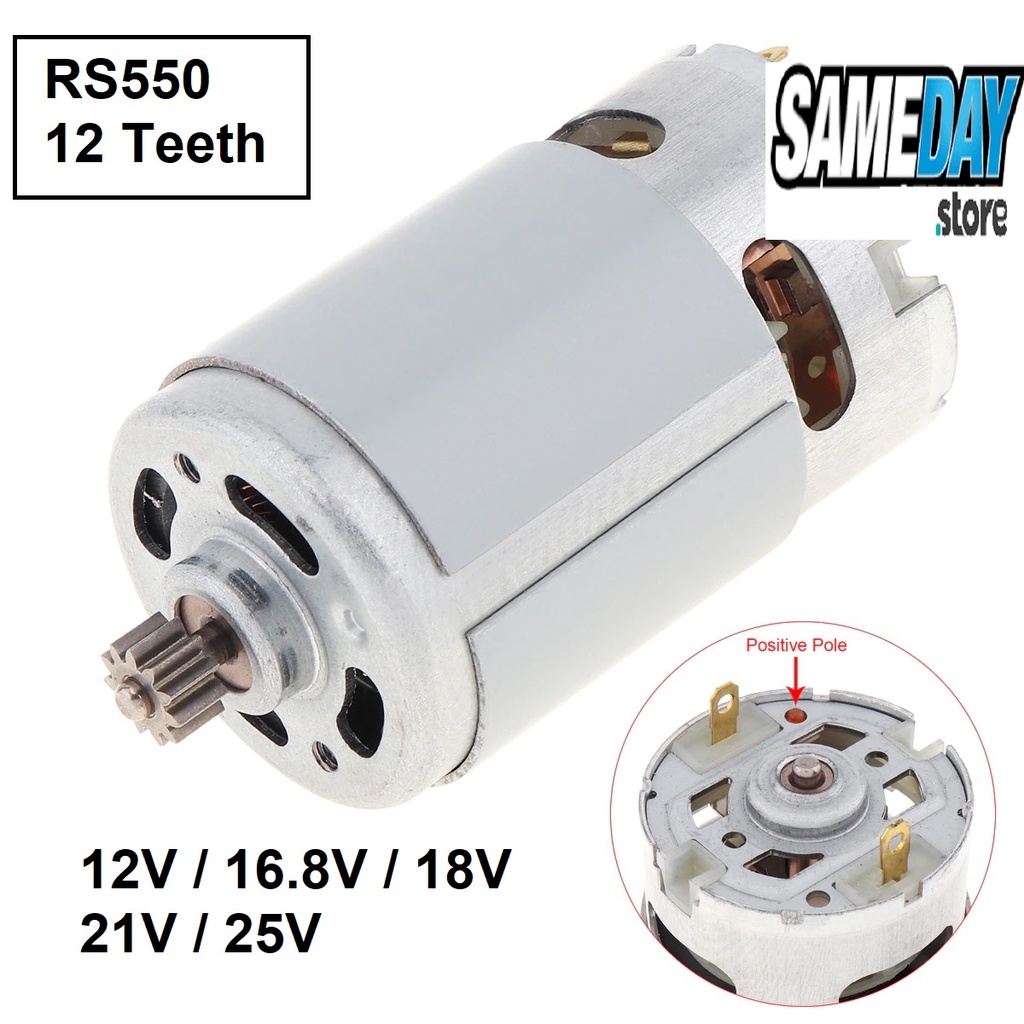 Jual RS550 Motor Dinamo DC 12V 16,8V 21V 25V Motor RS-550 High speed ...