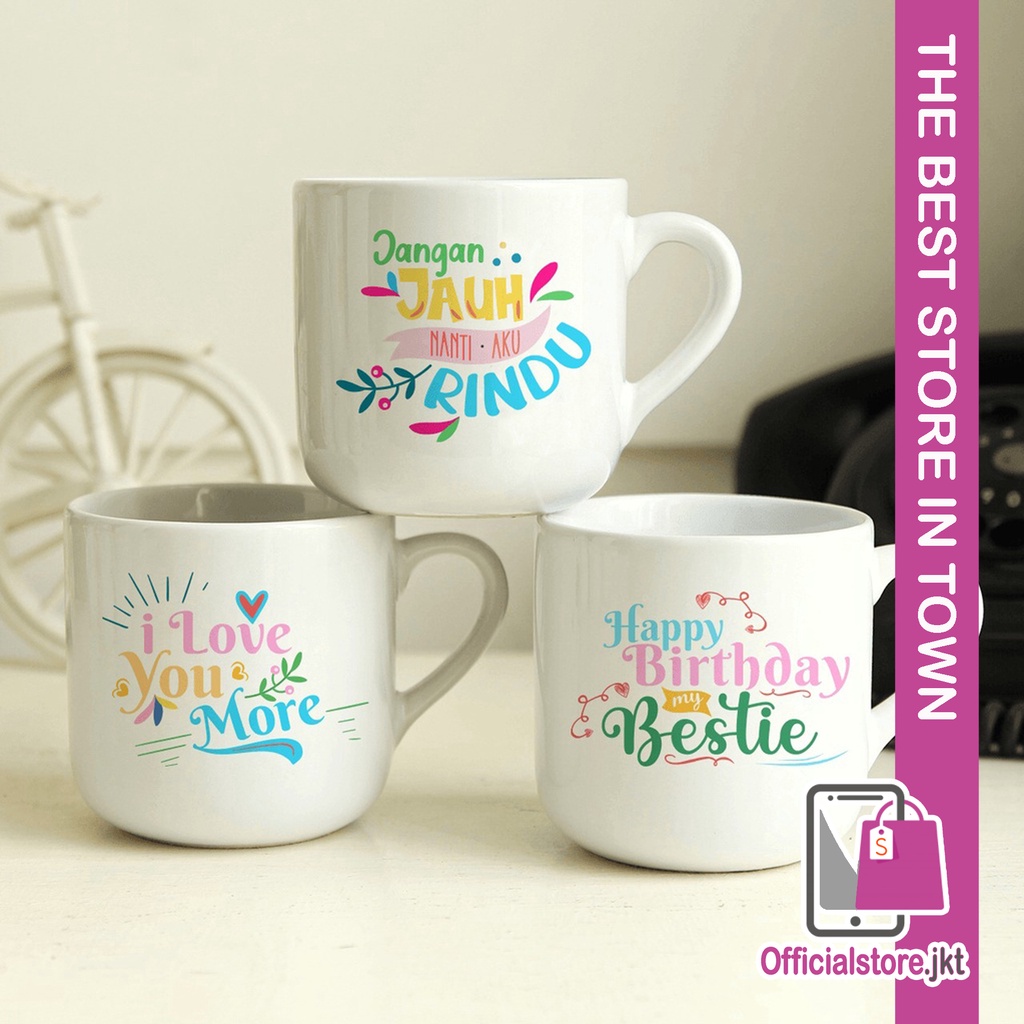Jual OSJ - Mug Teh Kopi Cangkir Quotes Ucapan Lucu Happy Birthday Rindu ...