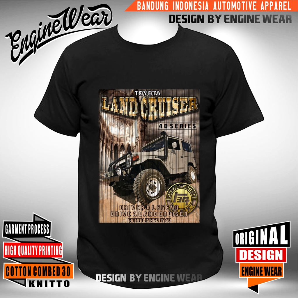 Jual kaos Land cruiser fj40 Baju Offroad toyota Hardtop Tshirt Mobil ...